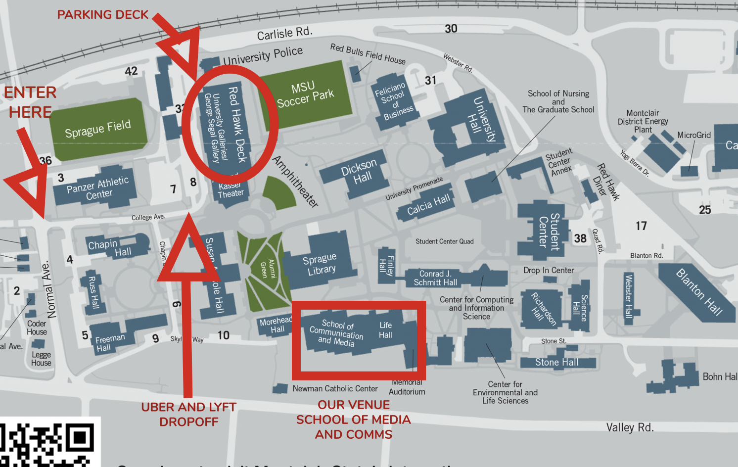 Montclair State University Campus Map